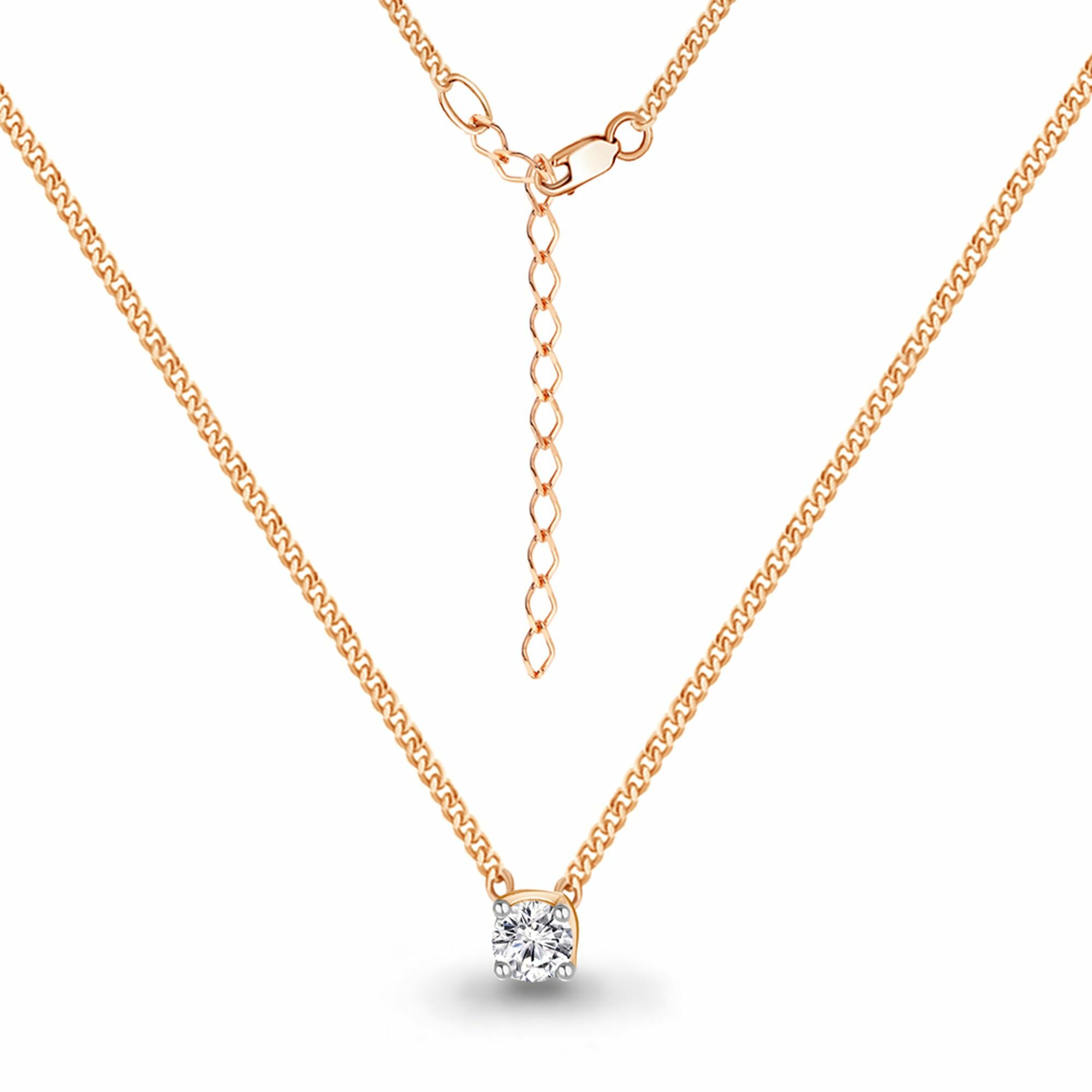 Колье, красное золото, 585 проба, бриллиант