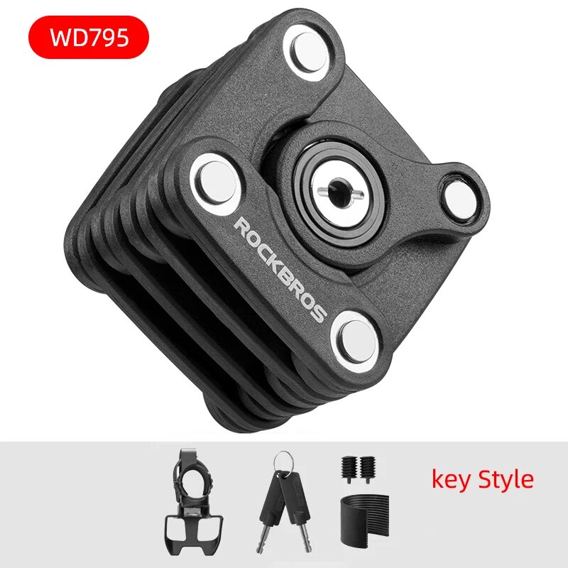 ROCKBROS Цепной велосипедный замок черный Черный, WD795