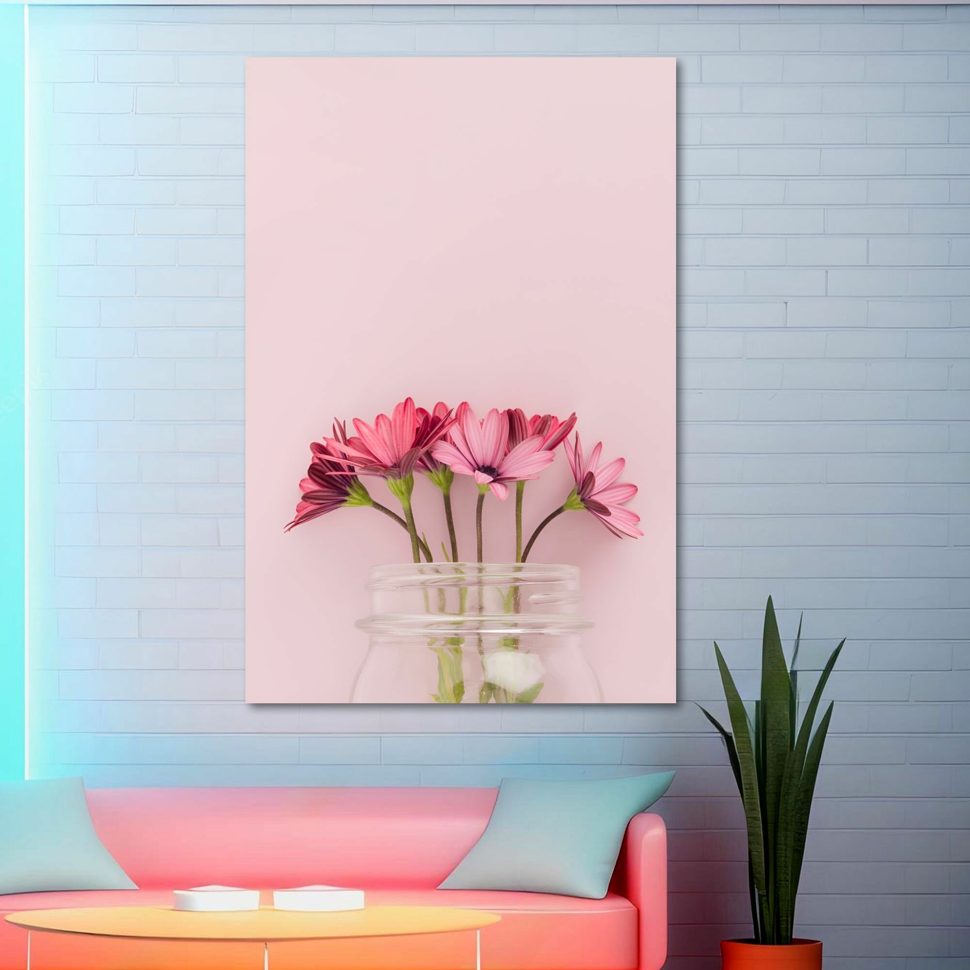 Картина на стену "Розовые хризантемы" 50х70см 1шт.