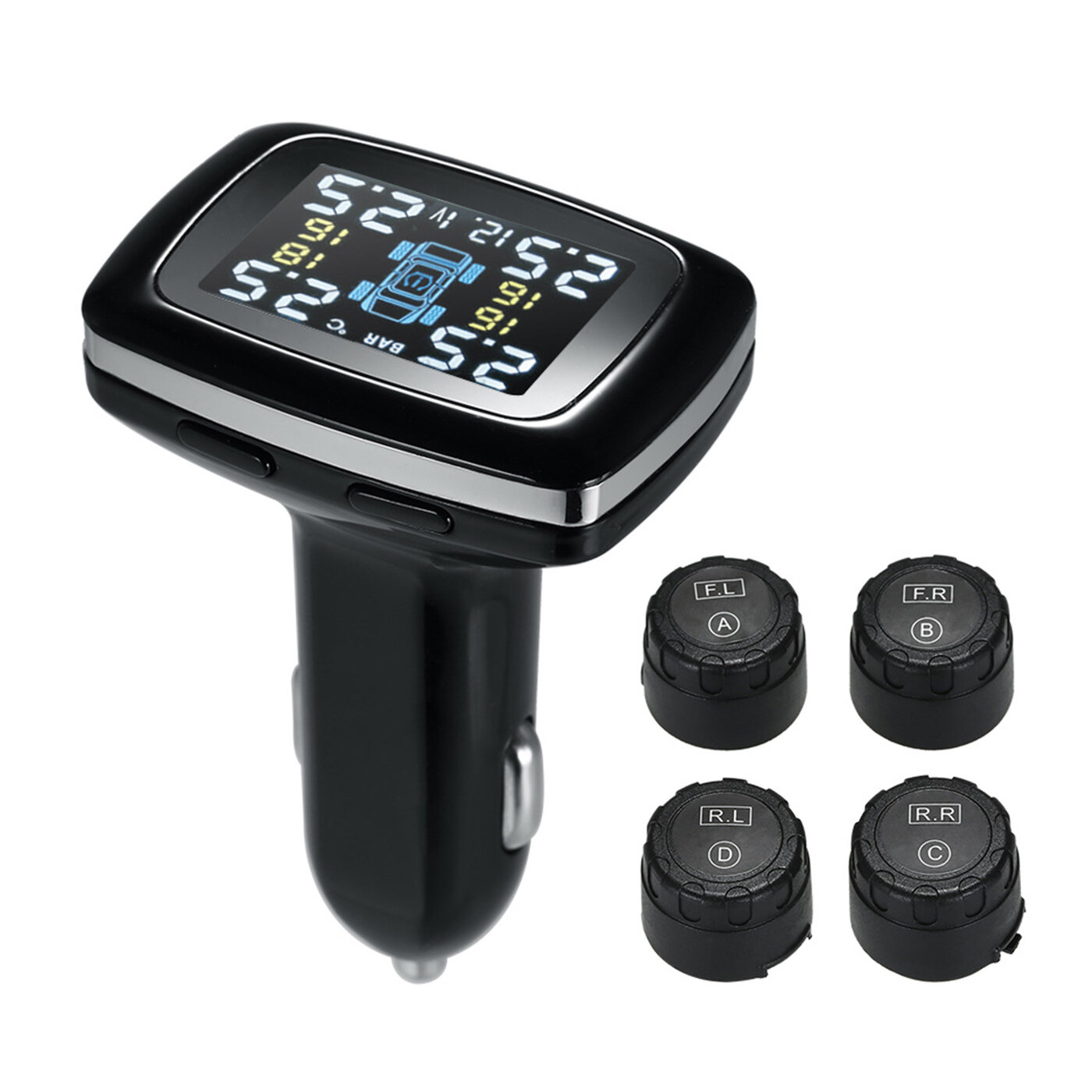 TPMS Smart Car Беспроводная система контроля давления в шинах Цифровой ЖК-дисплей
