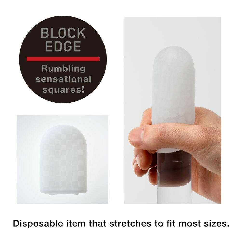 Карманный мастурбатор «Tenga Pocket Block Edge»с рельефом в виде множества кубических впадин