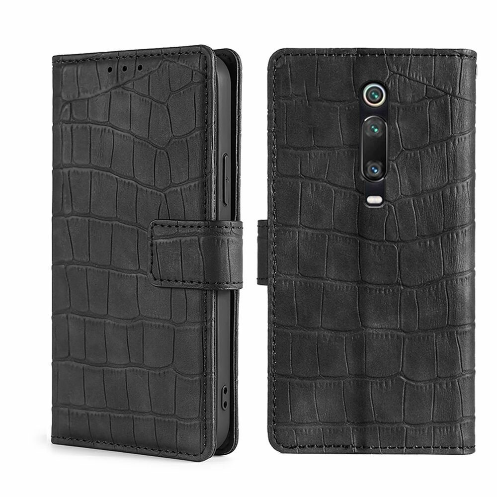 Чехол-книжка MyPads для Xiaomi Redmi K20/K20 Pro/Xiaomi Mi 9T/9T Pro / Сяоми Редми K20 черный крокодиловая кожа