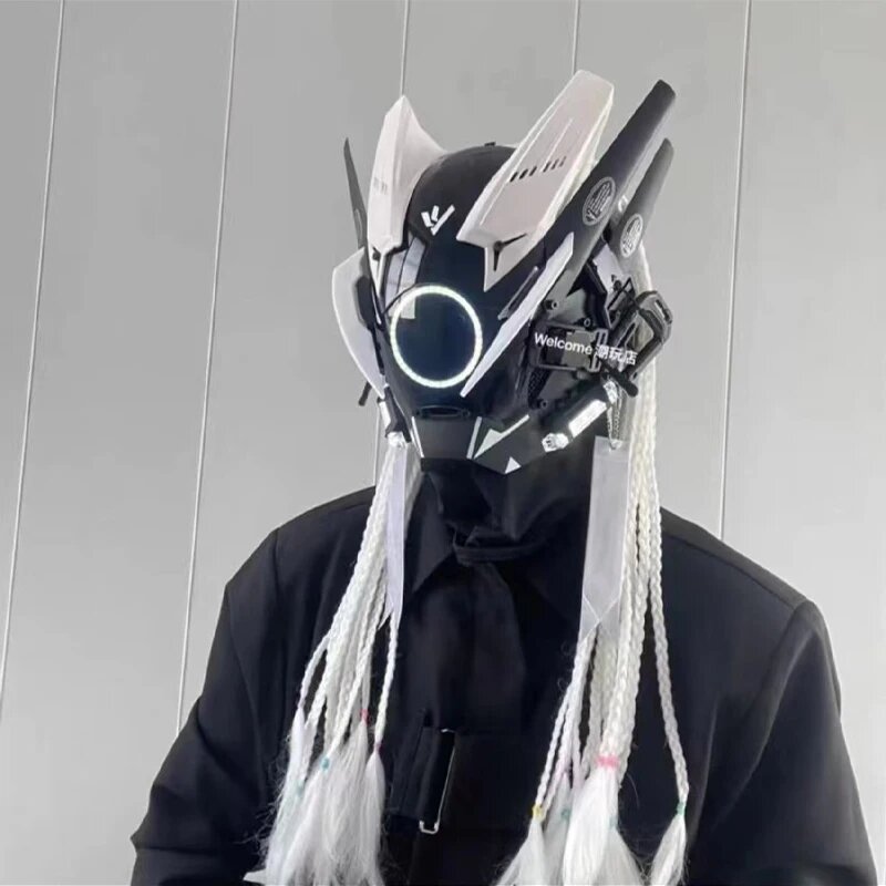 Светодиодная маска Cyberpunk, цвет C3, серый