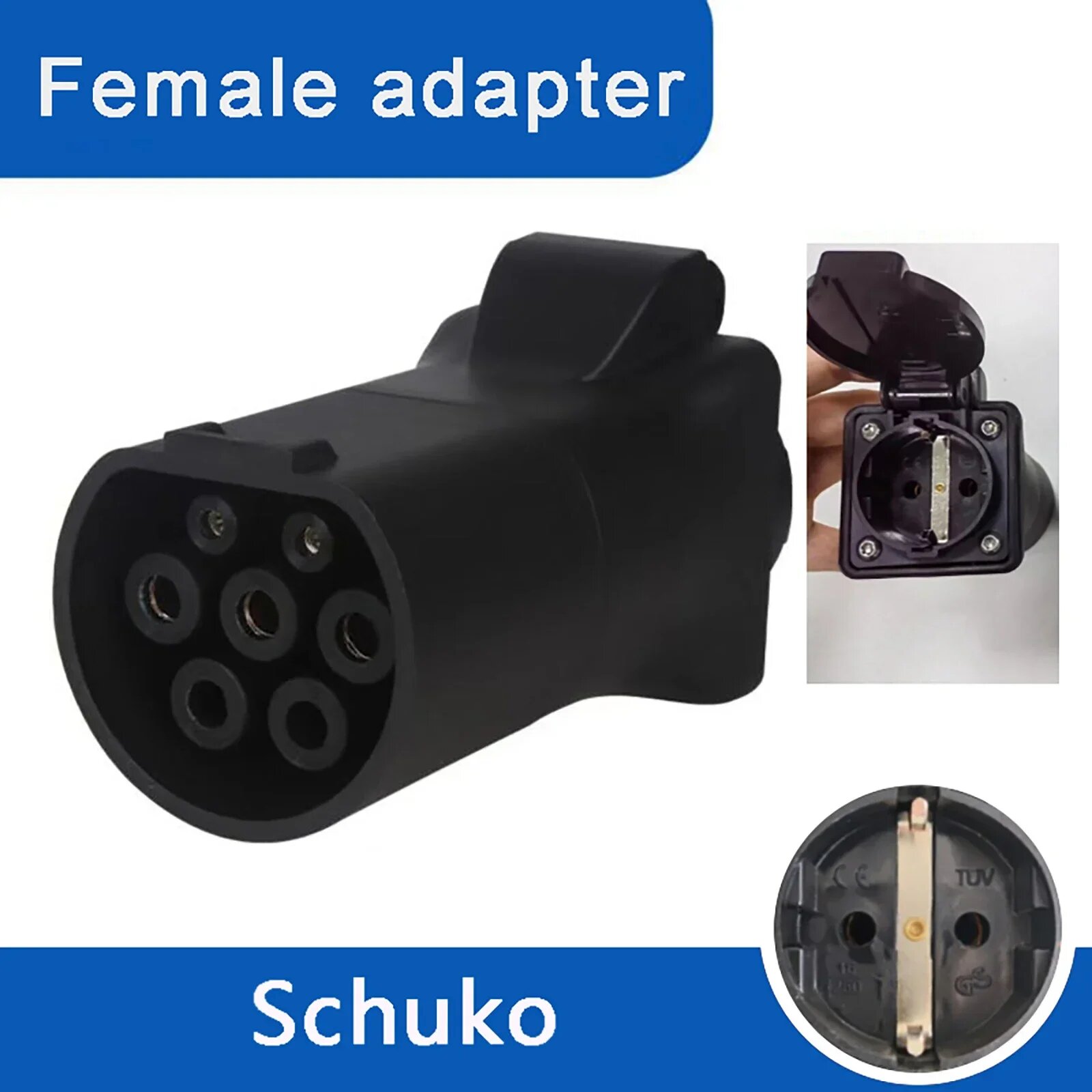 Адаптер Type 2 (гнездо) на Schuko 2.7K Ohm