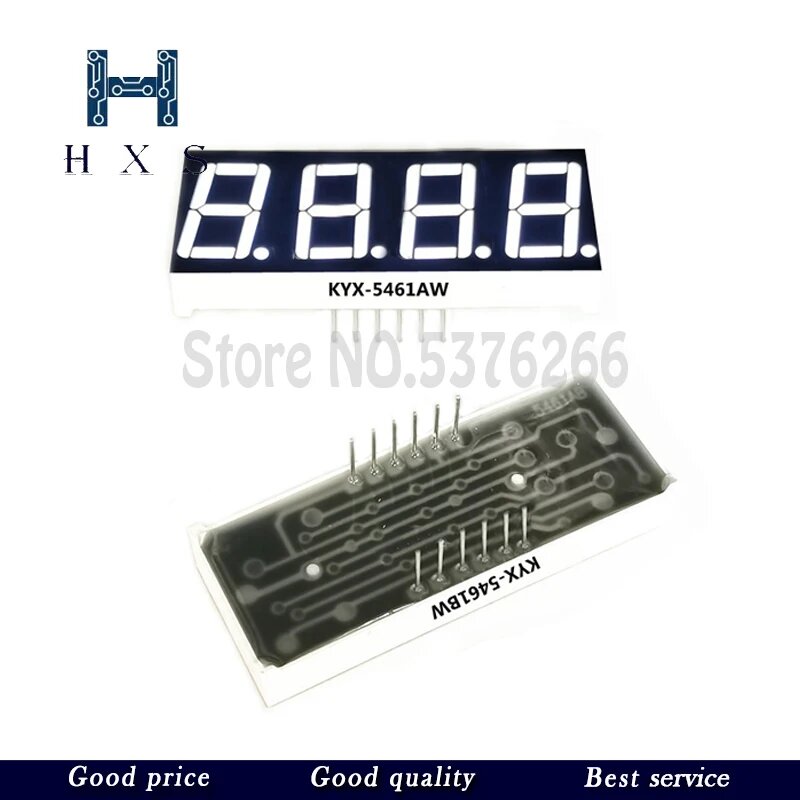 2 шт. 4-значный LED дисплей, белый, Cathode, 0.4 inches