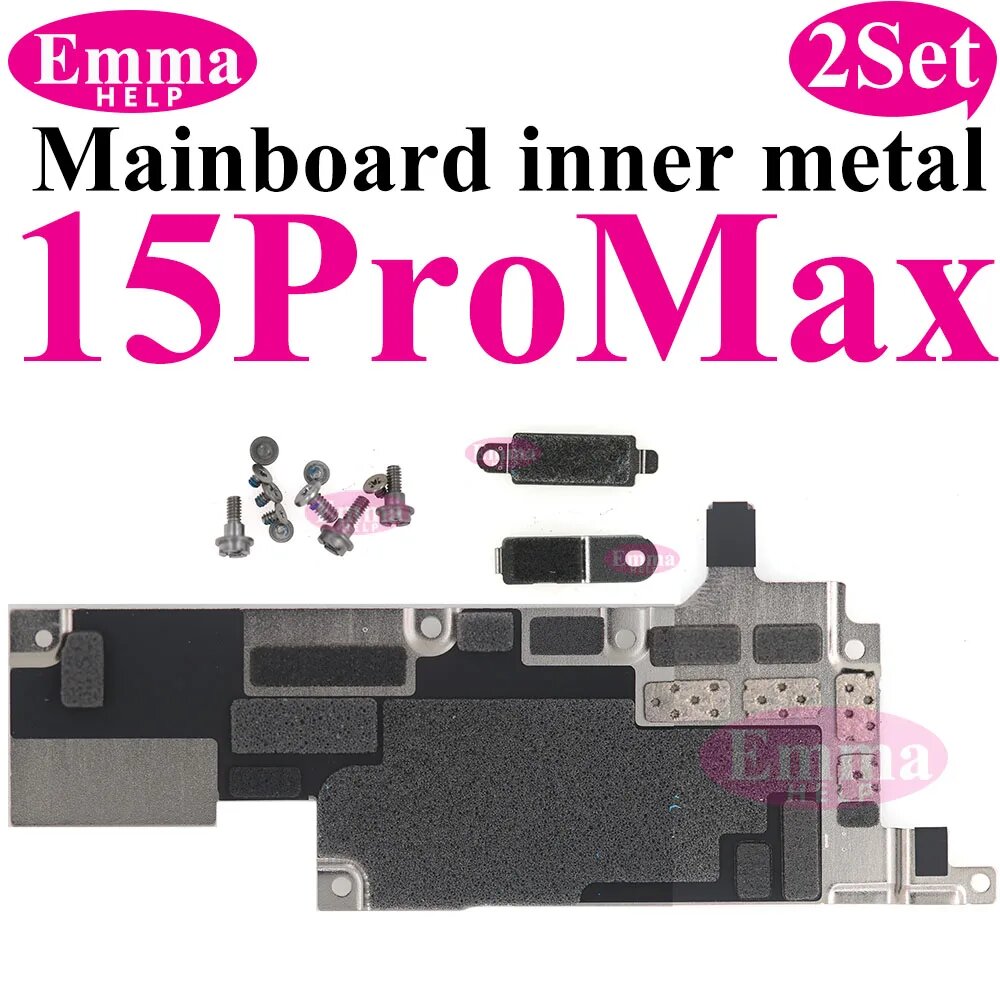 2 комплекта внутренней металлической крышки, внутренняя железная пластина материнской платы с винтами для iPhone 13 12 15 Pro Max 14 Plus, держатель кронштейна, винтовые детали 2Set 15ProMax