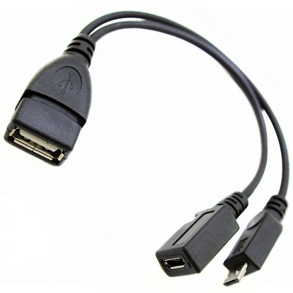 Кабель-адаптер 2 в 1 Micro USB к USB 2.0 OTG с питанием Micro USB для Amazon TV, планшетного ПК, смартфона