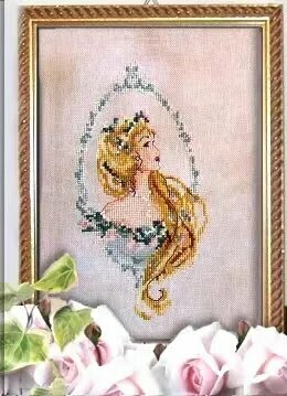 Вышивка крестом "Портрет девушки", 18ct khaki, ZZ7339C
