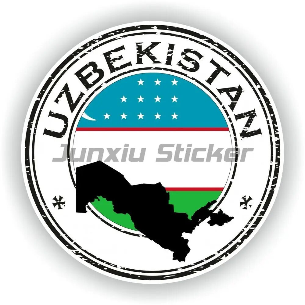 Наклейка Узбекистан, флаг, 10см, водонепроницаемая