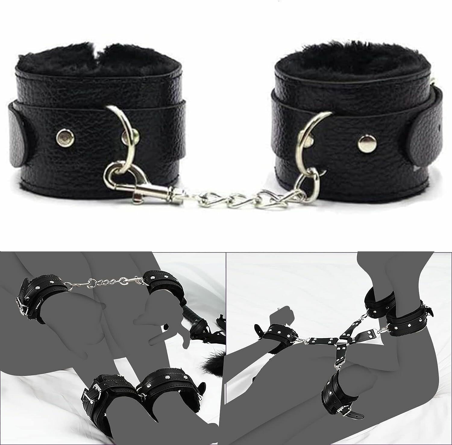 БДСМ набор 10 в 1, секс игрушки для мужчин, для женщин, для двоих. Наручники для ролевых игр