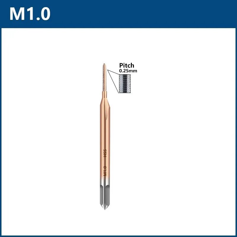 Машинный метчик HSS 6542, метчик с резьбой TiCN, дрель с покрытием, метрический метчик, ручные инструменты M1 M1.1 M1.2 M1.4 M1.6 M1.7 M1.8 M2.0