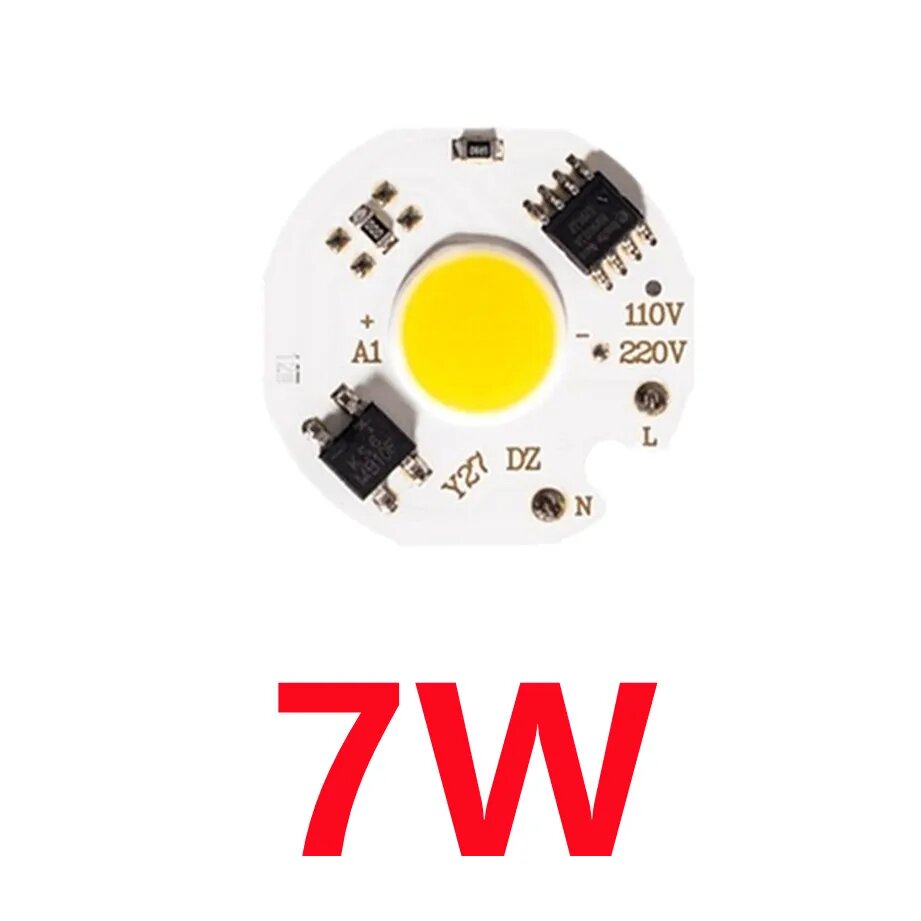 Светодиодный чип COB 7W теплый свет