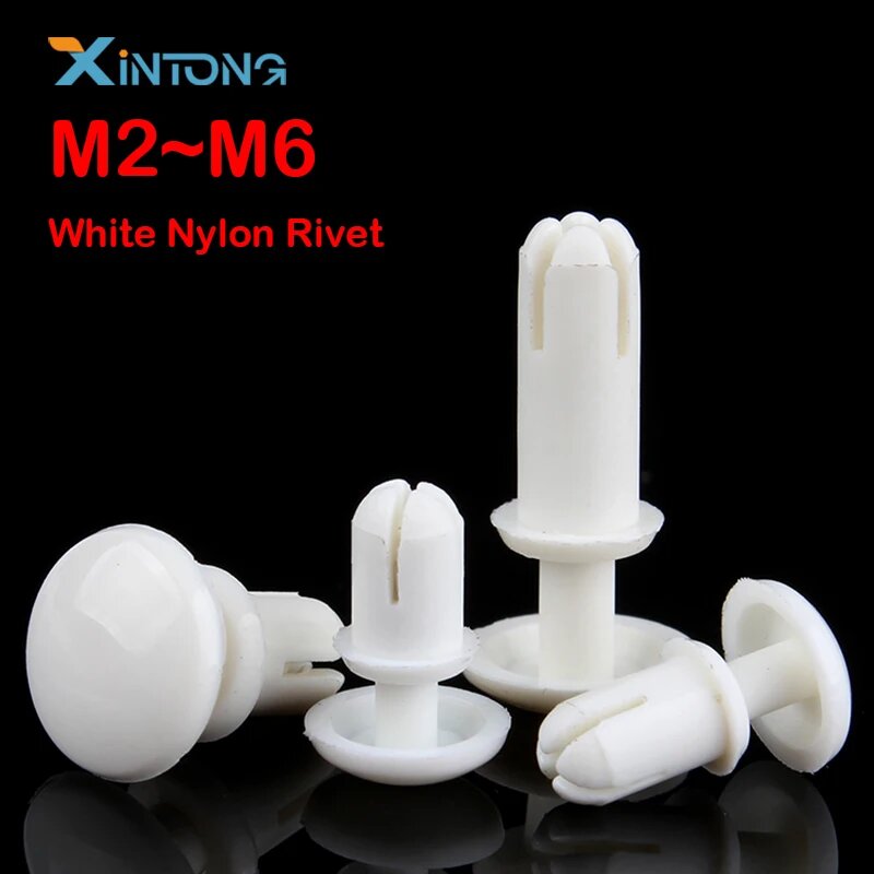 Нейлоновые заклепки R-типа 2-5 мм белые M3-100PCS, 9mm