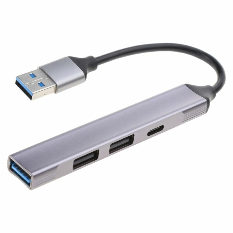 Адаптер USB-концентратора 4 в 1 для подключения устройств типа C и мыши, клавиатуры, телефона, планшета, алюминиевый сплав