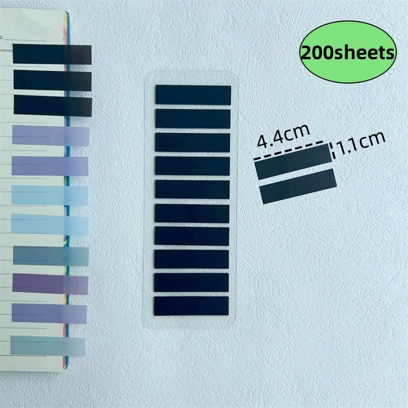 200 листов, прозрачные липкие заметки, самоклеящиеся книжные маркеры, аннотация, книга для чтения, прозрачная вкладка, милые канцелярские принадлежности Kawaii