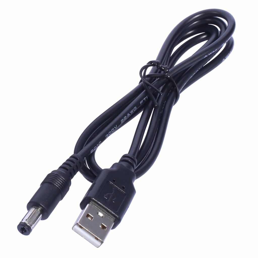 Кабель питания USB на DC5.5 x 2.1мм для устройств 5В