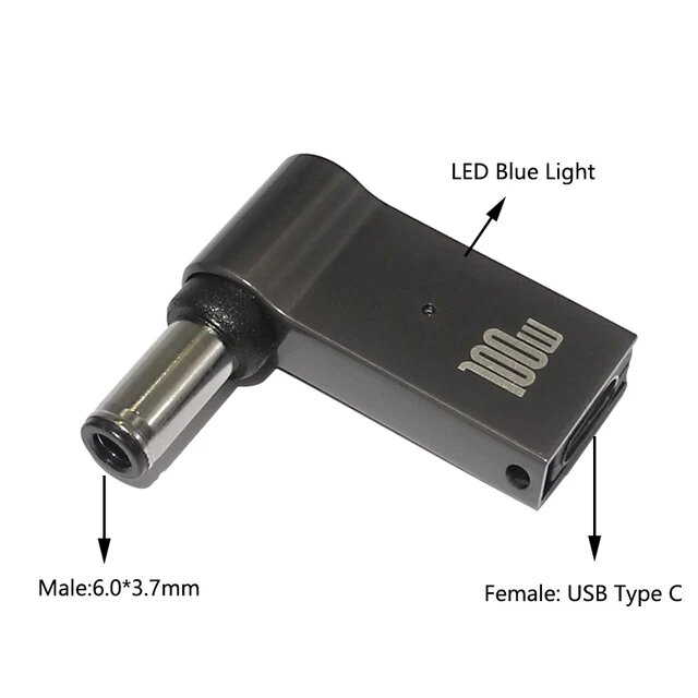 Адаптер питания USB-C 100W, 6.0-3.7mm