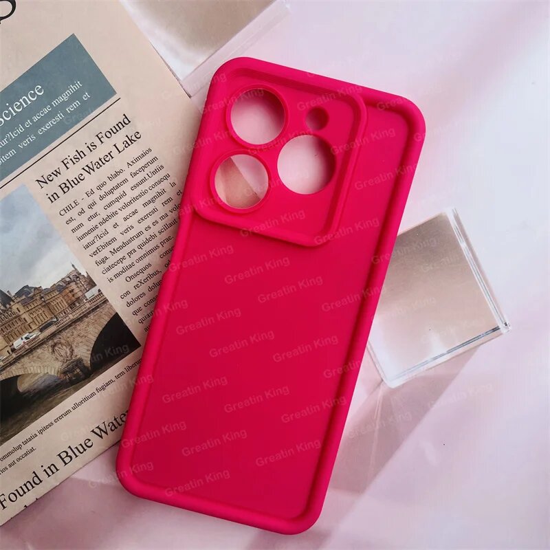 Флюоресцентный мягкий чехол для Infinix Smart 8 Pro X6525B / Розовый, Rose red, Infinix Smart 8