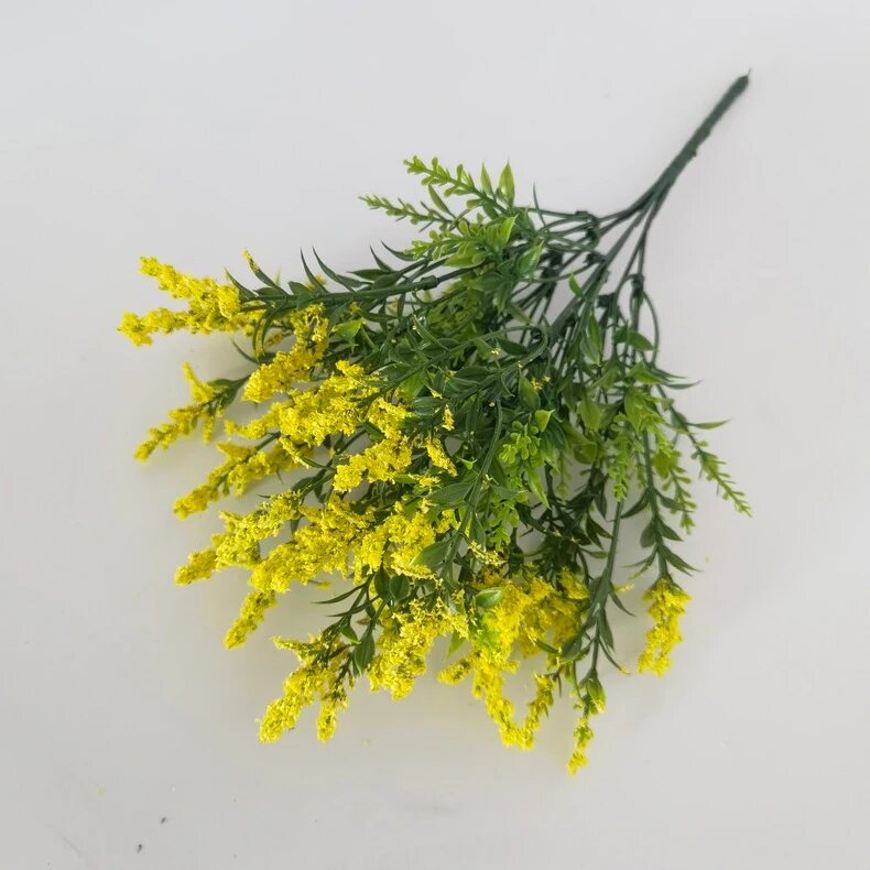 Искусственные цветы из пластика: лаванда, трава, пшеница Желтый, Yellow