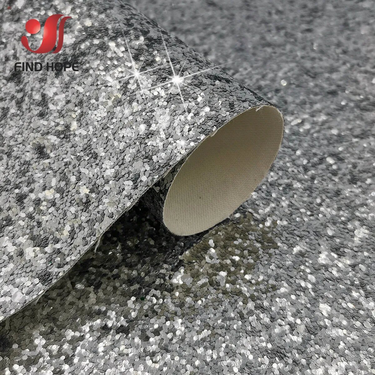 Радужные блестящие sequins из искусственной кожи 20x120 см серебристый