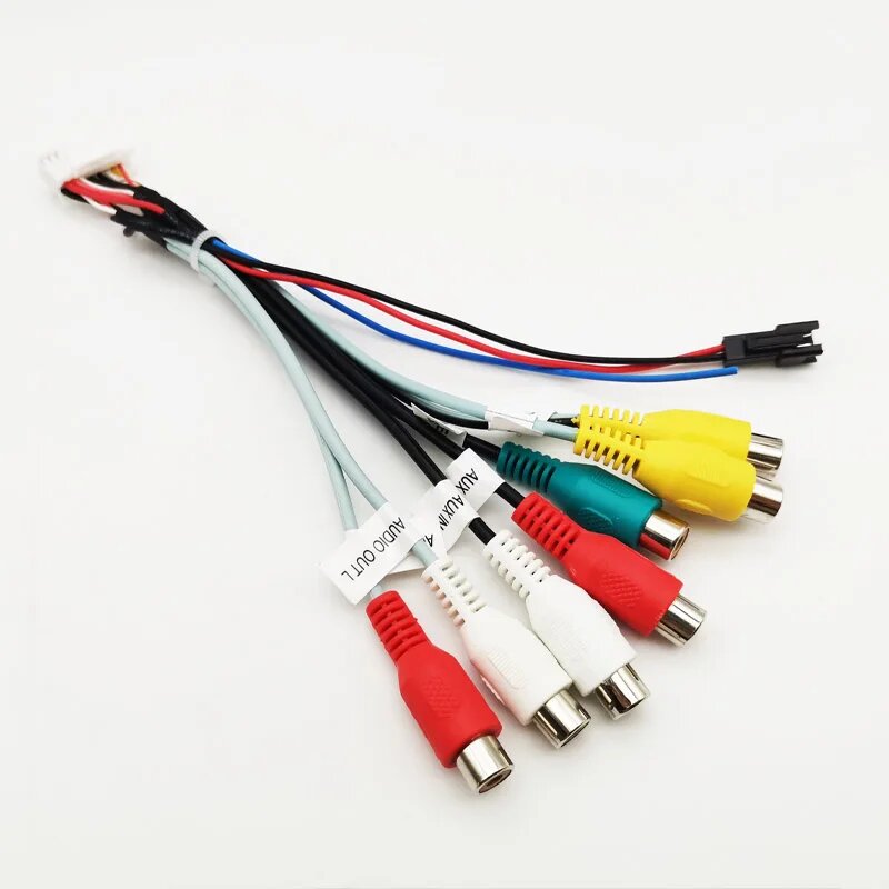 20-контактный аудиокабель RCA, с выходом сабвуфера, видео CVBS, Aux In, управление усилителем, разъемом вентилятора, разъемом для микрофона, для 16-контактного автомобильного Android