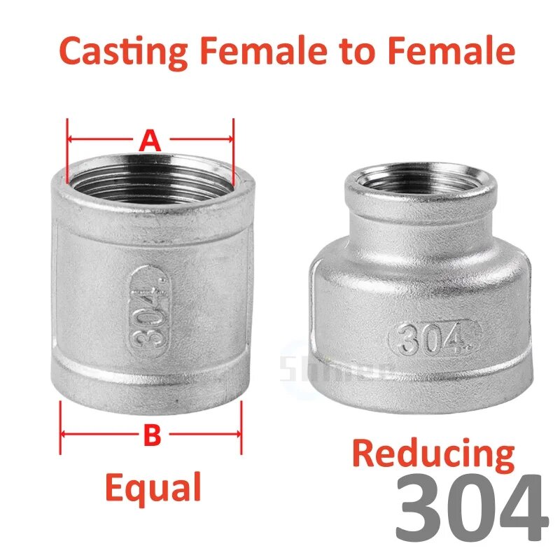 Фитинг труб из нержавеющей стали 304, Casting F to F, A 1l2 BSP