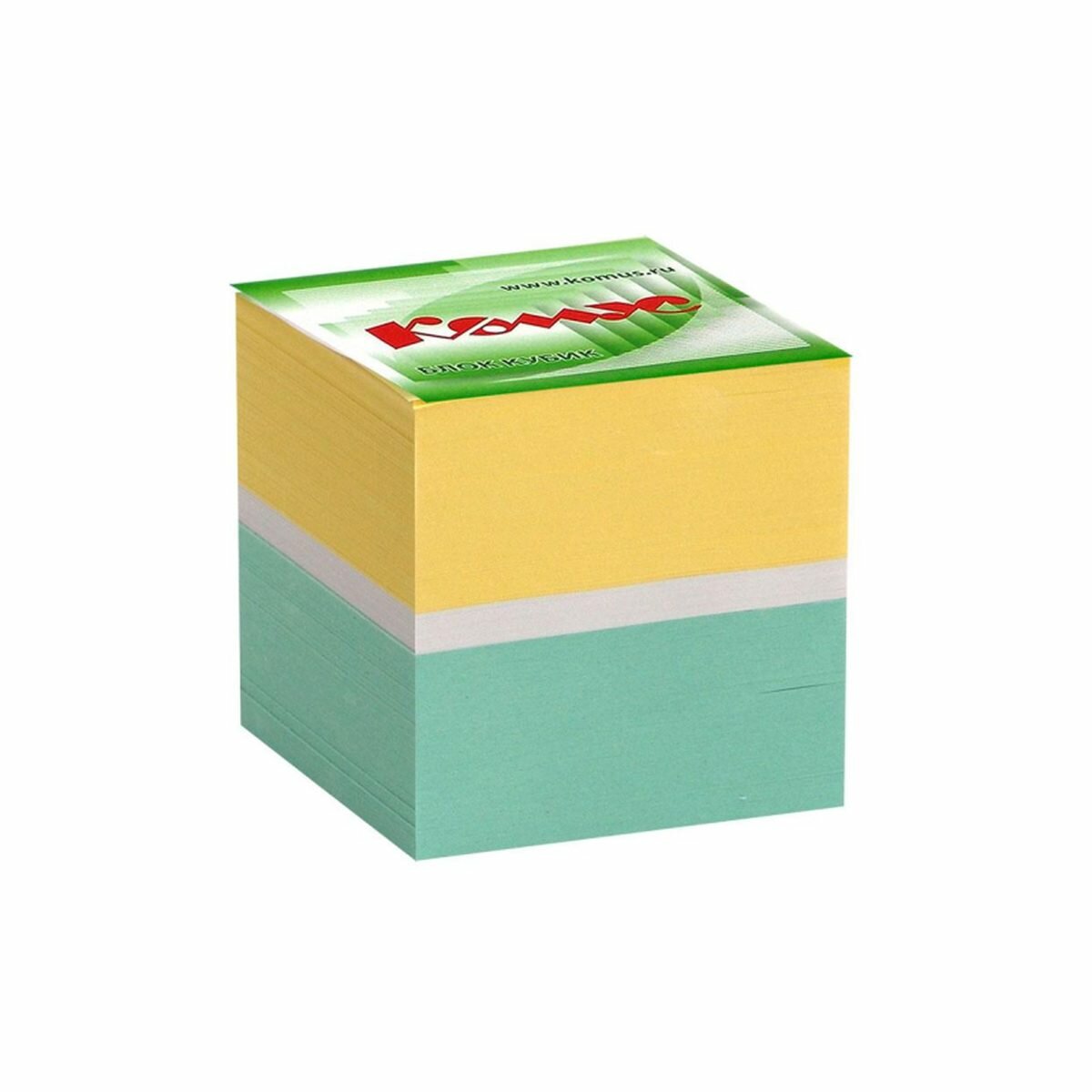 Блок-кубик для записей Комус, 90x90x90мм, разноцветный, 80 г/кв. м (154938), 18шт.