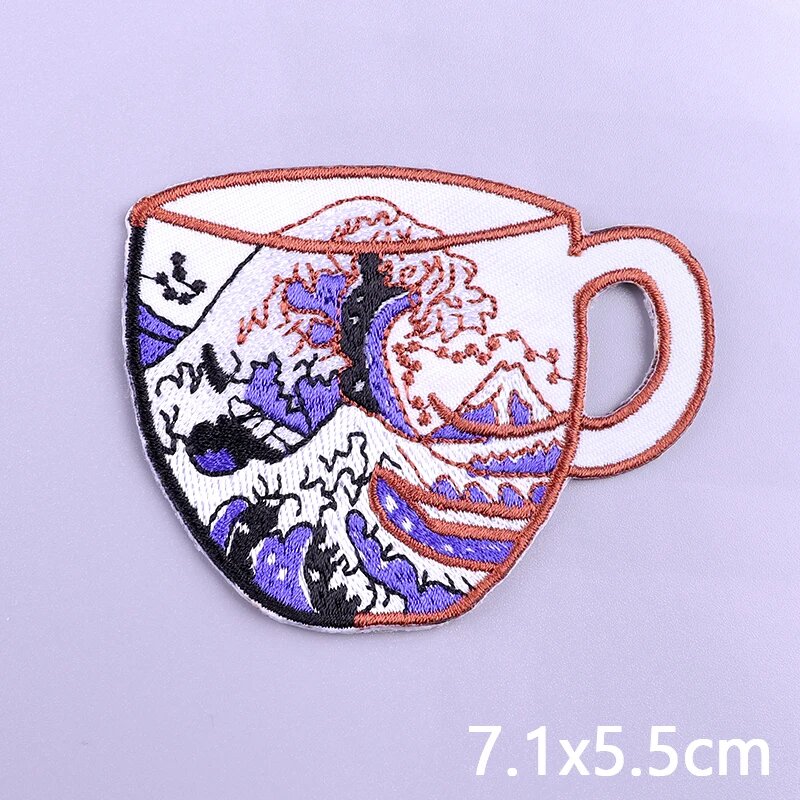 Вышитые нашивки животные горы pulaqi Фиолетовый, PE6071CT