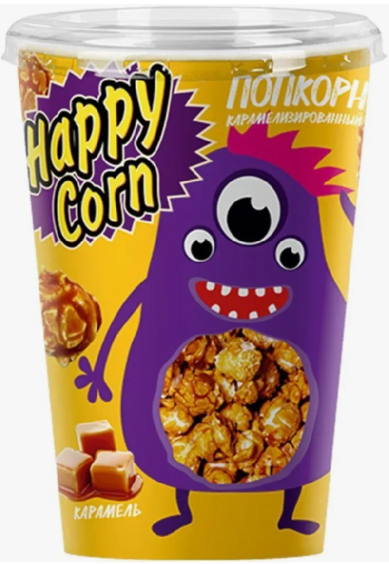 Воздушная кукуруза HAPPY CORN Карамель /стакан/ 100г