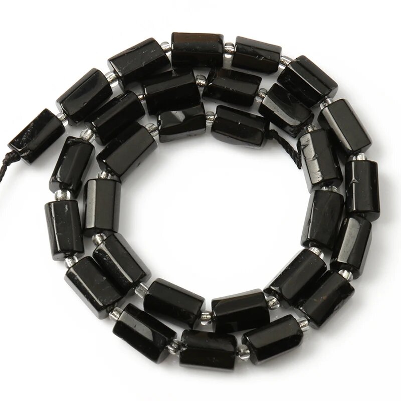 Бусины TANANTA натуральные камни 7,5 дюйма Черный, black tourmaline