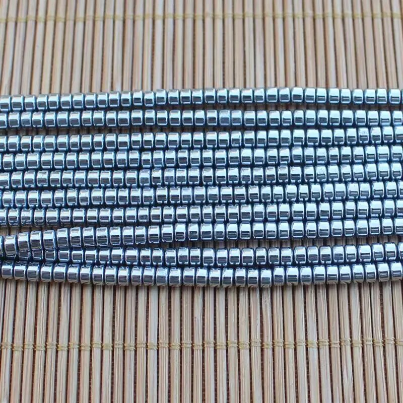 Гематит бусины лаerf beads 180 шт 2x3mm 180pcs, Серебряный, Silver