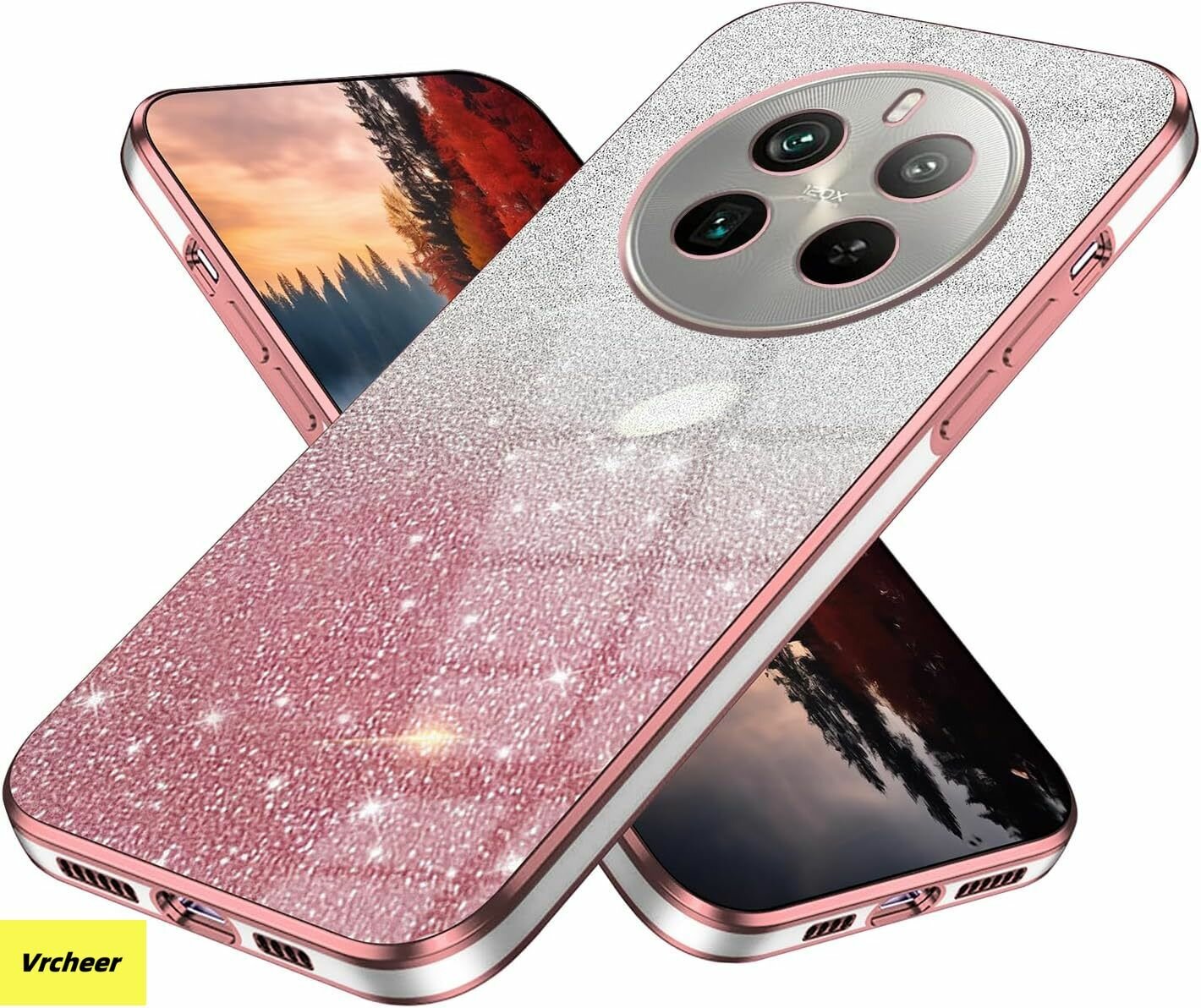 Чехол для Honor Magic 7 Pro (Хонор Магик 7 Про) с Блестками / Блестящий / Силиконовый со стразами, с Защитой Камеры. чехол золотистый женский/розовый