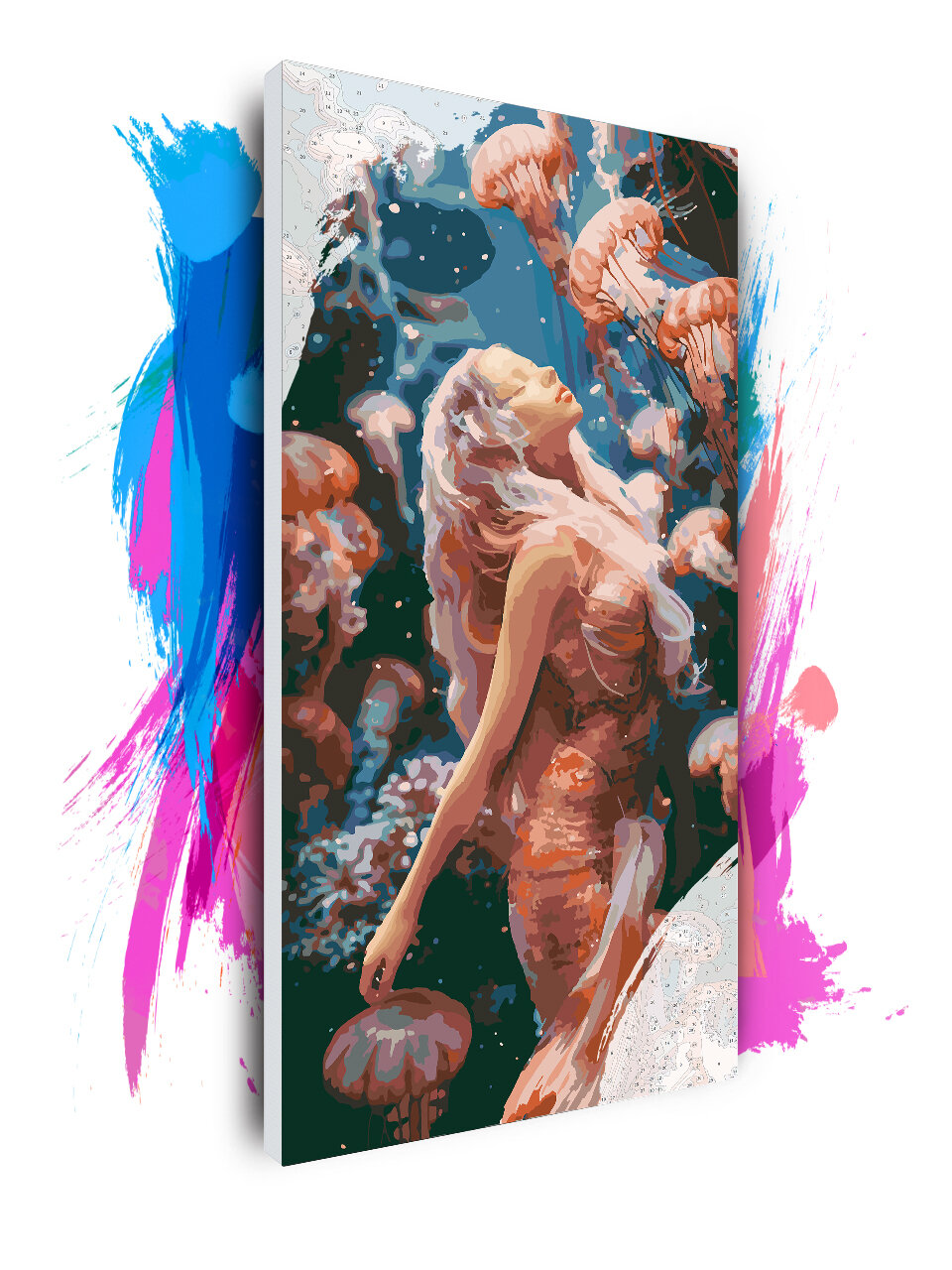 Картина по номерам на холсте Медузы и русалочка, 30 х 60 см