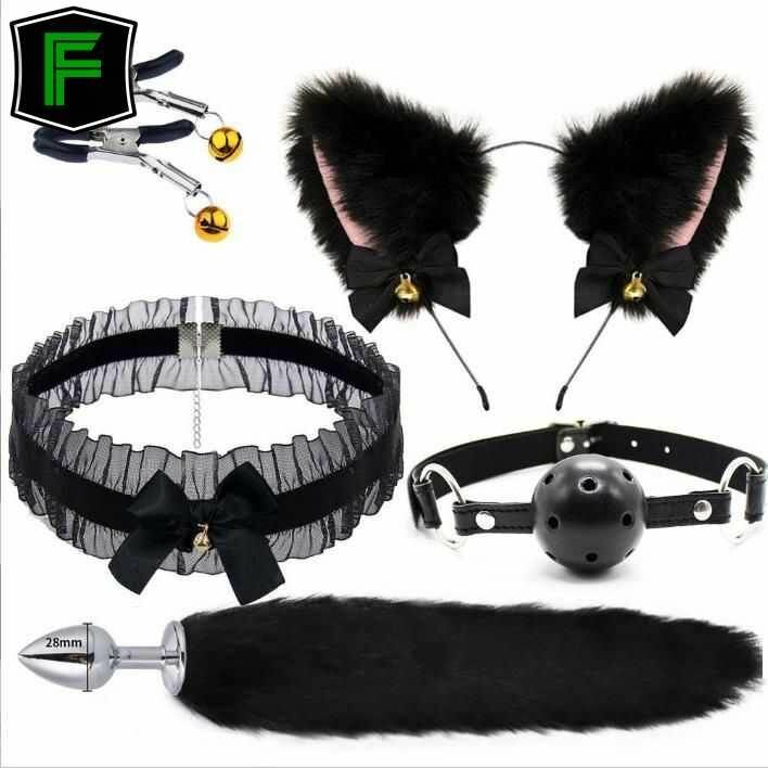 Чокер на шею, зажимы для сосков. Товары для взрослых, бдсм набор +18, Секс-игрушки SM metal tail анальная пробка rabbit Mianyang scalper tail набор из четырех частей но 1-01