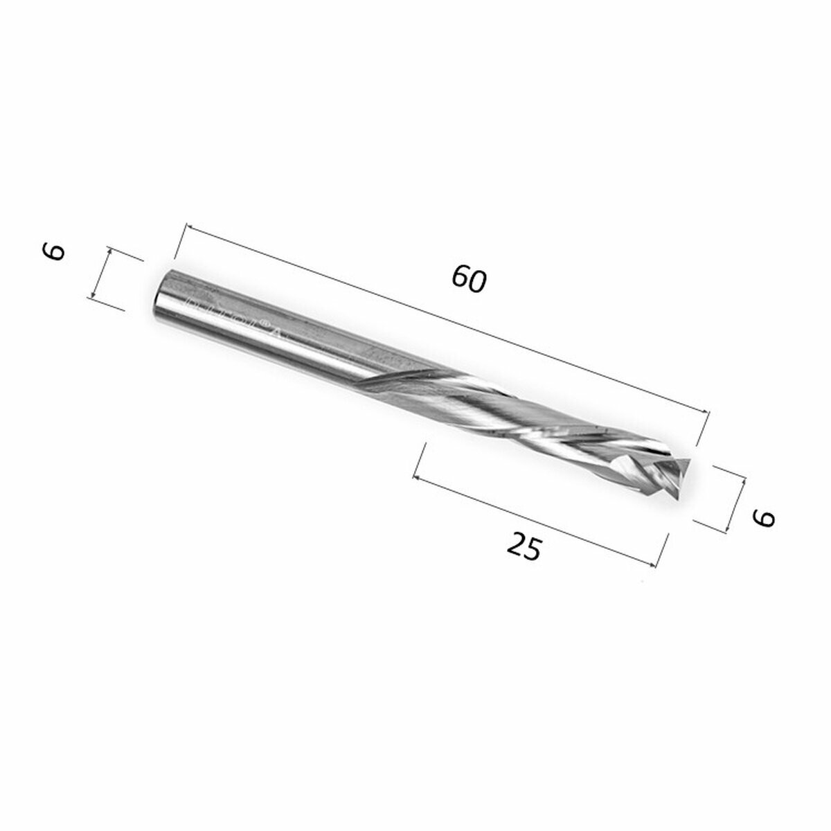 Фреза DJTOL A2FLX625 компрессионная спиральная двухзаходная (по дереву, композиту (АКП), пластику)