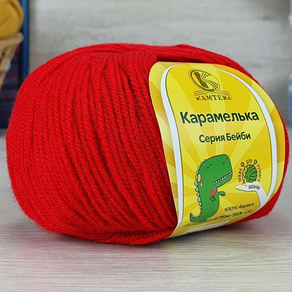 Пряжа Камтекс карамелька 046 красный (5 мотков)