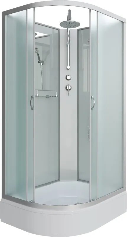 Душевая кабина Niagara Classic 100x210-240x90 330944RBKT профиль серебристый стекло матовое правая