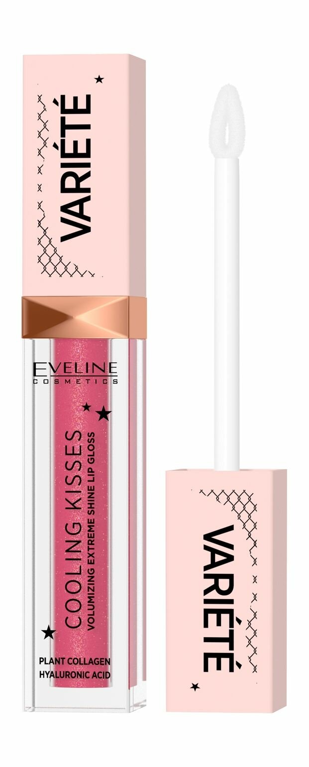 EVELINE Блеск для увеличения объема губ Variete Cooling Kisses охлаждающий, 6,8 мл, 06