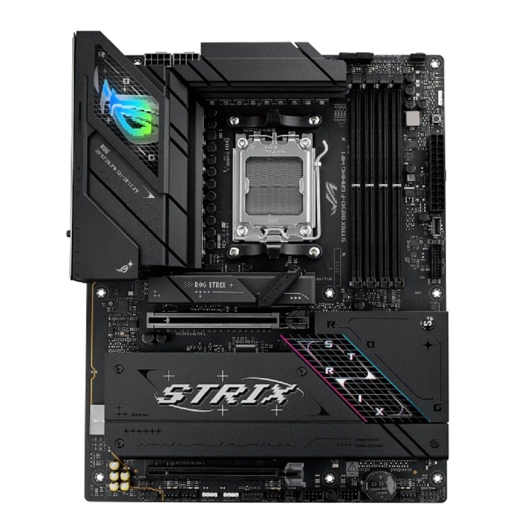 Материнская плата ASUS ROG STRIX B850-F GAMING WIFI (Socket AM5, ATX, 4xDDR5(256GB), DP/HDMI, 1xPCIe 5.0x16/1xPCIe 4.0x16, 1xLAN (2.5GbE), Wi-Fi 7, BT, 2xSATA 6Gb/s, 4xM.2, 2xType-C, 6xUSB 3.2, 4xUSB 2.0)