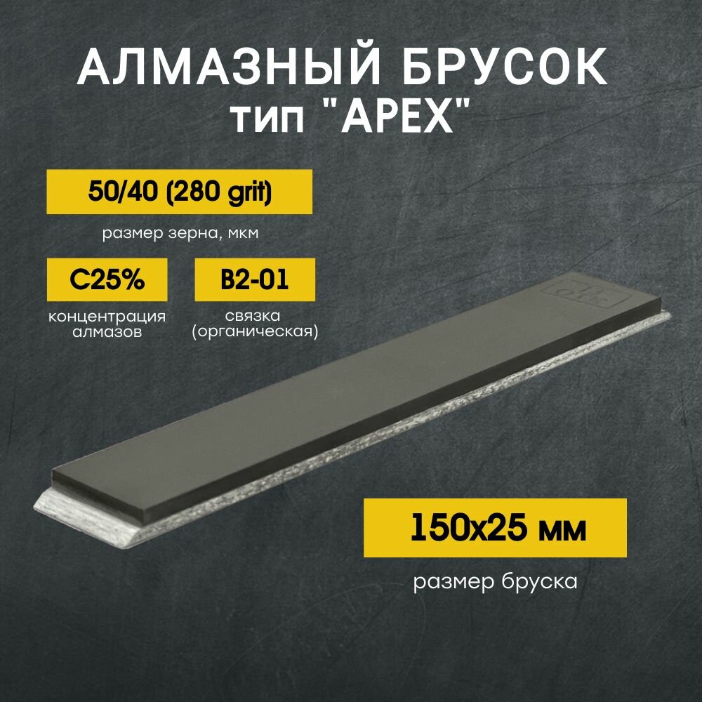 Брусок алмазный VID 150х25мм С25% 50/40 (280grit) В2-01