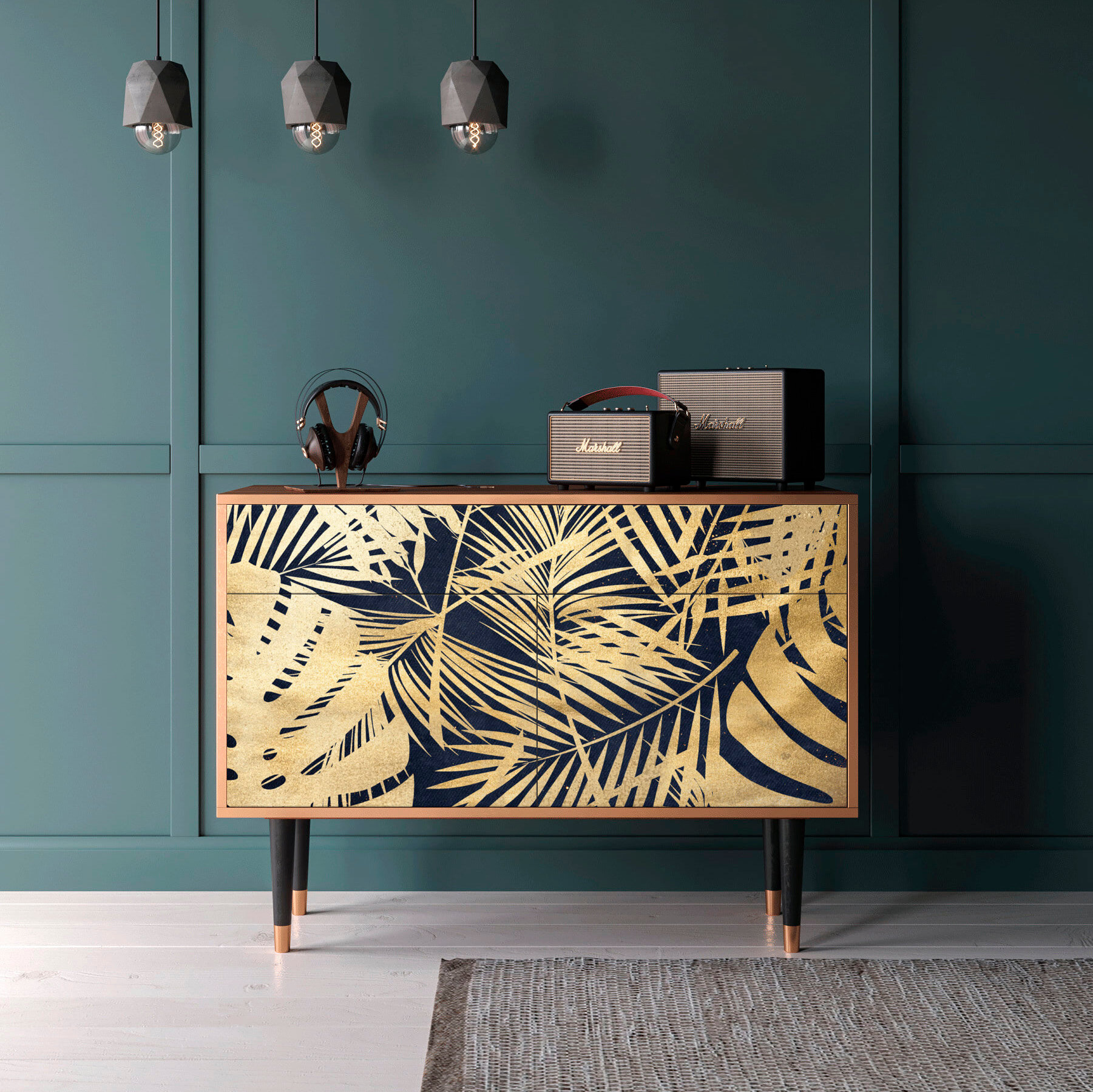 Комод - STORYZ - BS4 Jungle Vibes, Размер - 115 x 85 x 48 см, Цвет корпуса - Орех