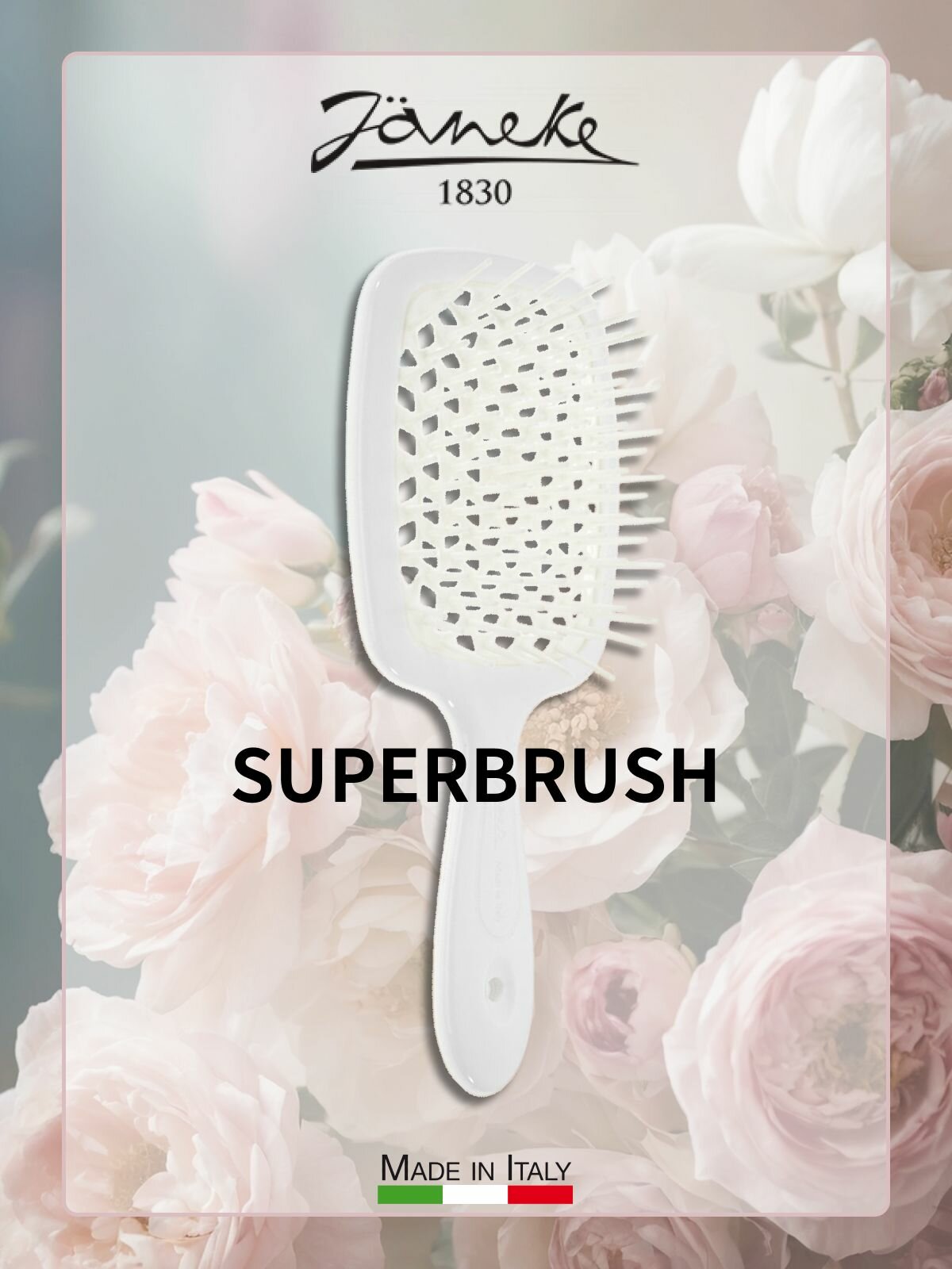 Janeke SUPERBRUSH Щетка для волос, SP226BB , белый, 20,3x8,5x3,1 см