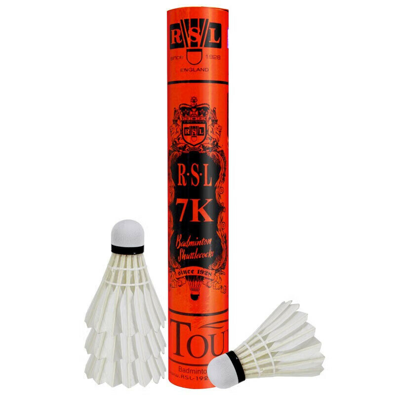 RSL Badminton Shuttlecocks for Training And Competition, Stable And Durable RSL 7K Speed 77, 12 Duck Feathers Per Tube