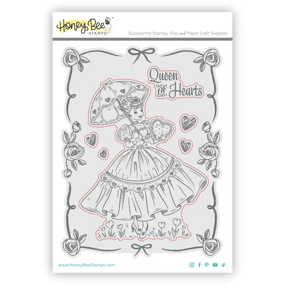 Штамп Honey Bee Stamps Queen of Hearts M1578-Stamps
