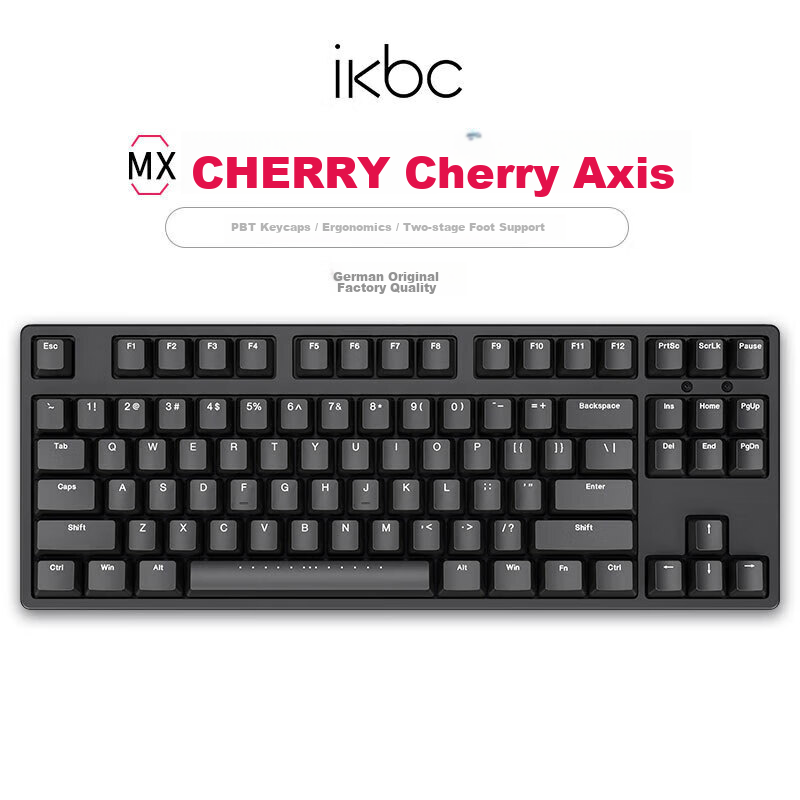 Ikbc C87 Keyboard, Cherry Keyboard, Mechanical Keyboard, Office And Gaming Keyboard, Black, Wired, Brown Switch