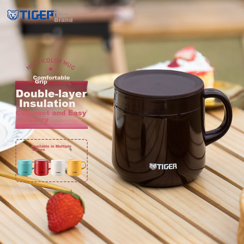 TIGER Insulated Mug, Stainless Steel Double-Layer Vacuum Office Coffee Cup, MCI-A28C Coffee Color, 280ml