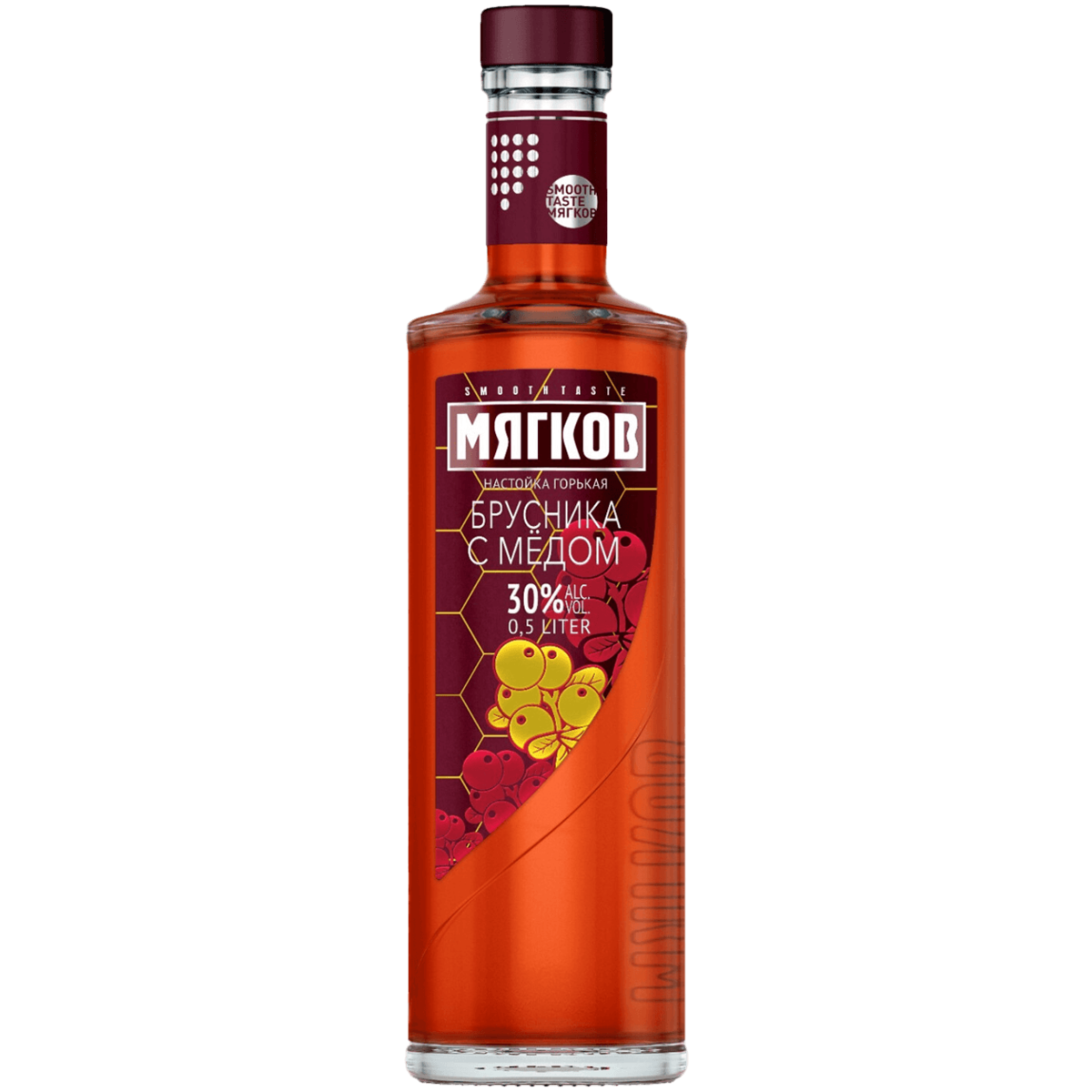 Настойка Мягков Брусника с Мёдом 0,5 л