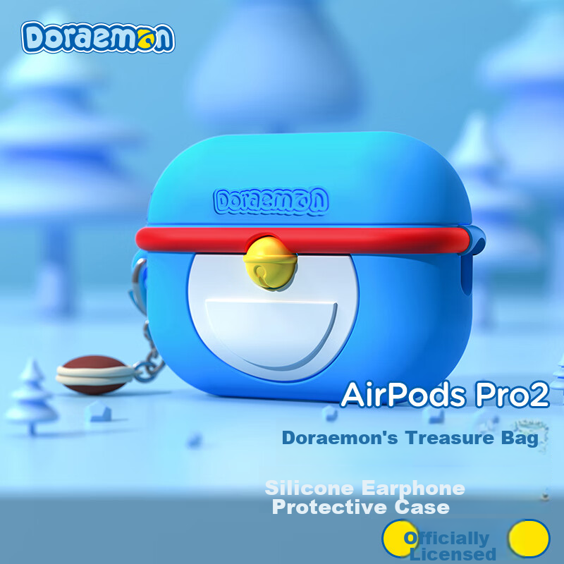 ROCK Doraemon Airpods Pro 2/second Generation Earphone Protective Case, Apple Wireless Bluetooth Earphone Cover, Full Protection Silicone Shockproof Dustproof Cartoon Creative Cute Soft Case