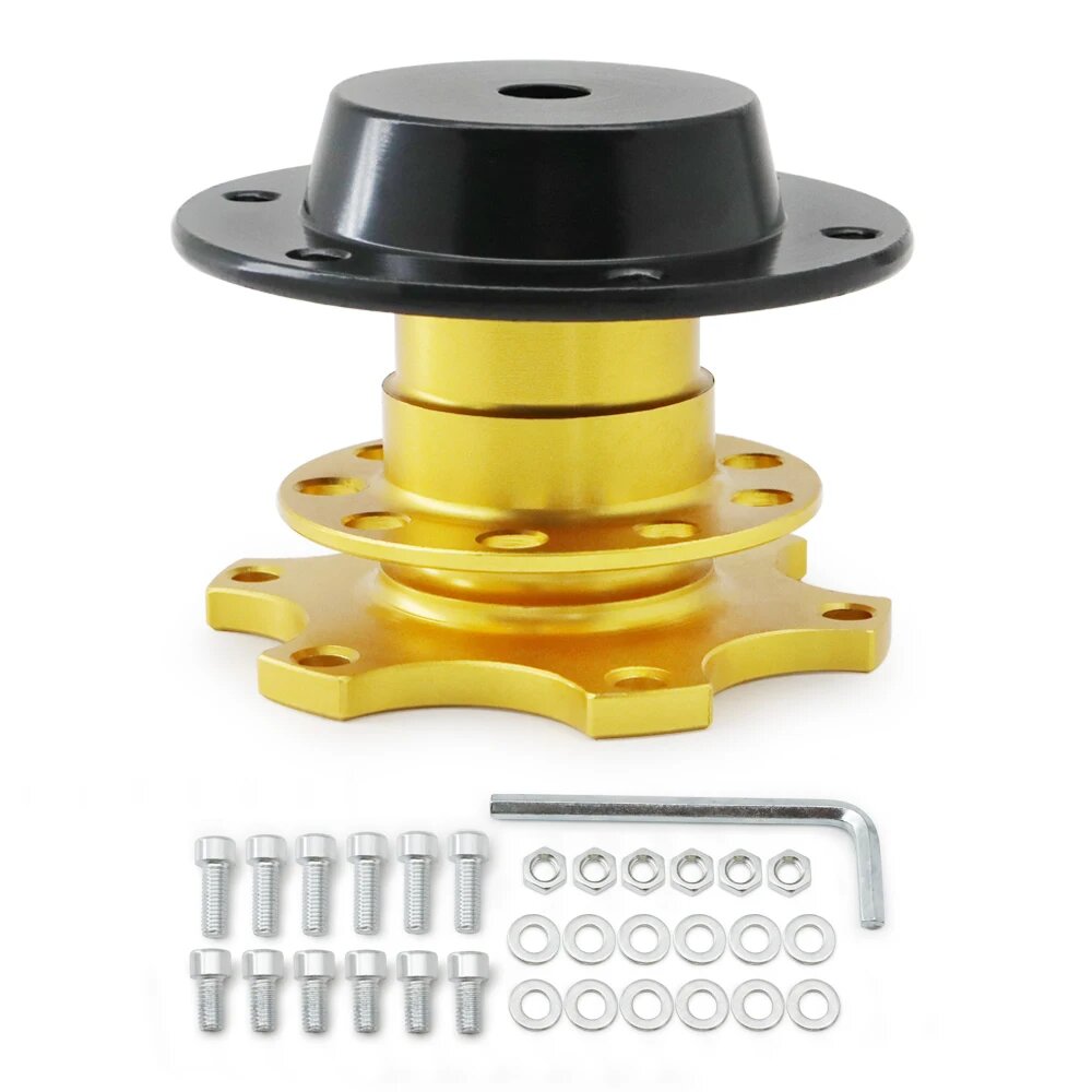 Универсальный алюминиевый быстроразъемный адаптер ступицы рулевого колеса для 6-отверстного рулевого колеса Съемный комплект Snap Off Boss Kit Gold