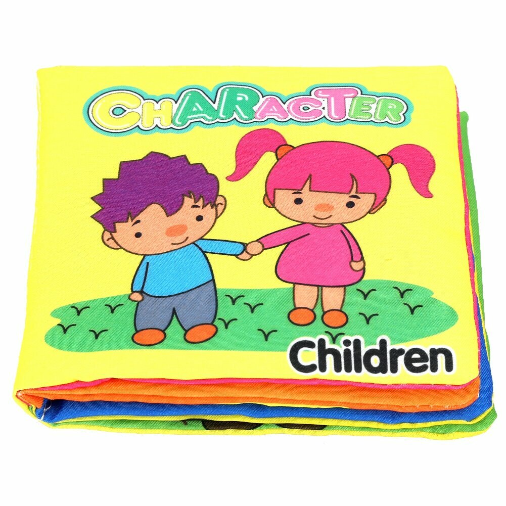 Мягкая тканевая книжка для новорожденных с пищащим звуком, предназначенная для раннего развития и обучения младенцев.